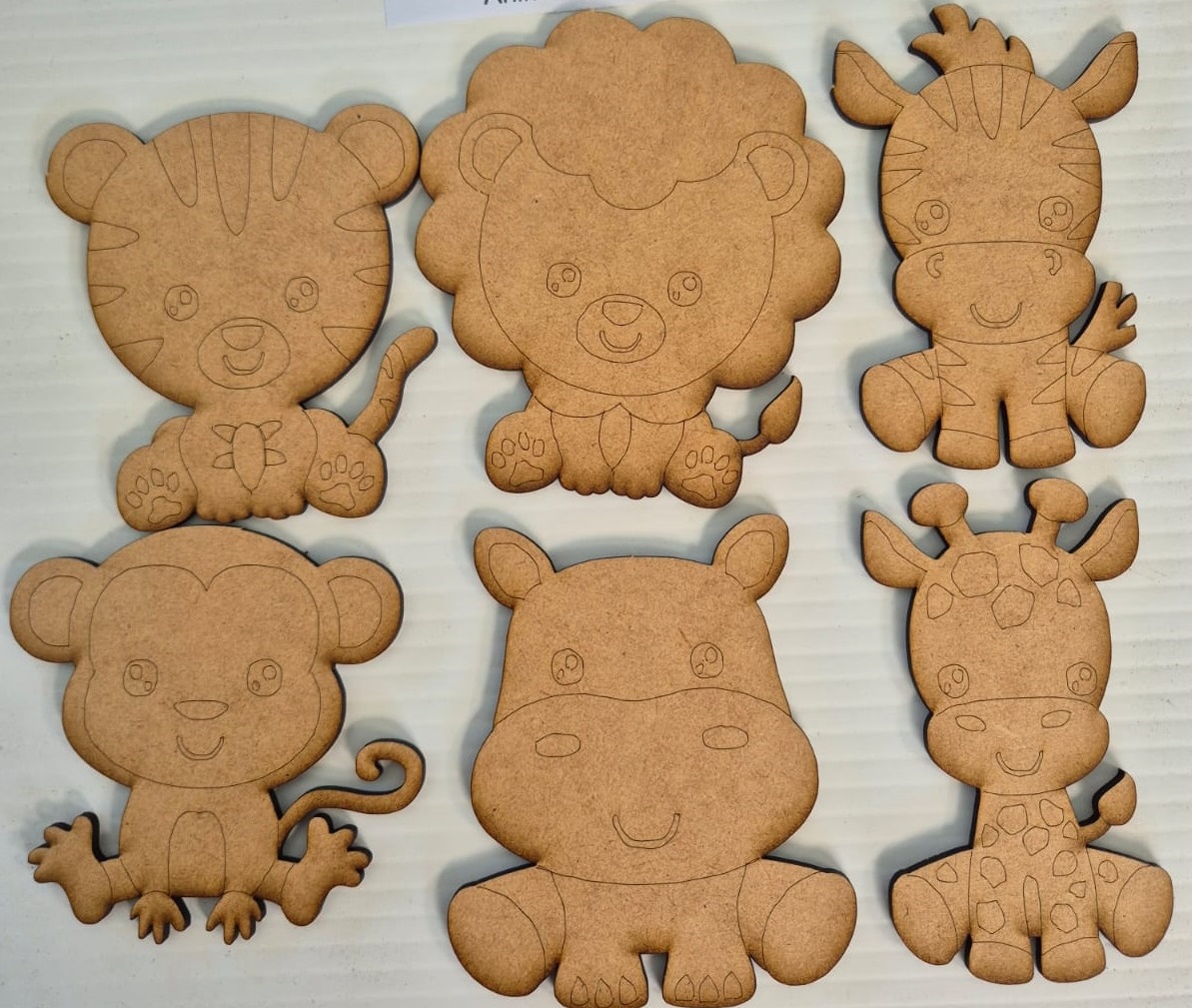 Jungle Animals MDF Cutout Set – Small (Pack of 6)