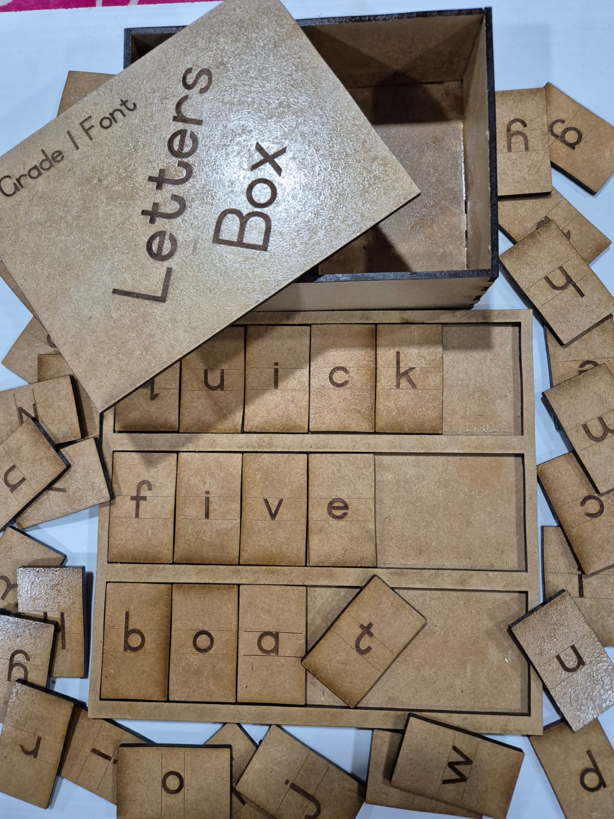 Wooden Letters Box – Educational Spelling & Word-Building Set